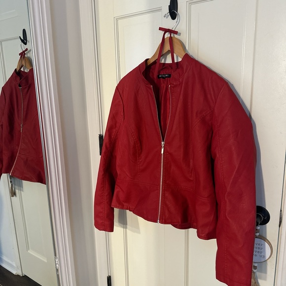 Baccini | Jackets & Coats | Baccini Vibrant Red Leather Jacket | Poshmark